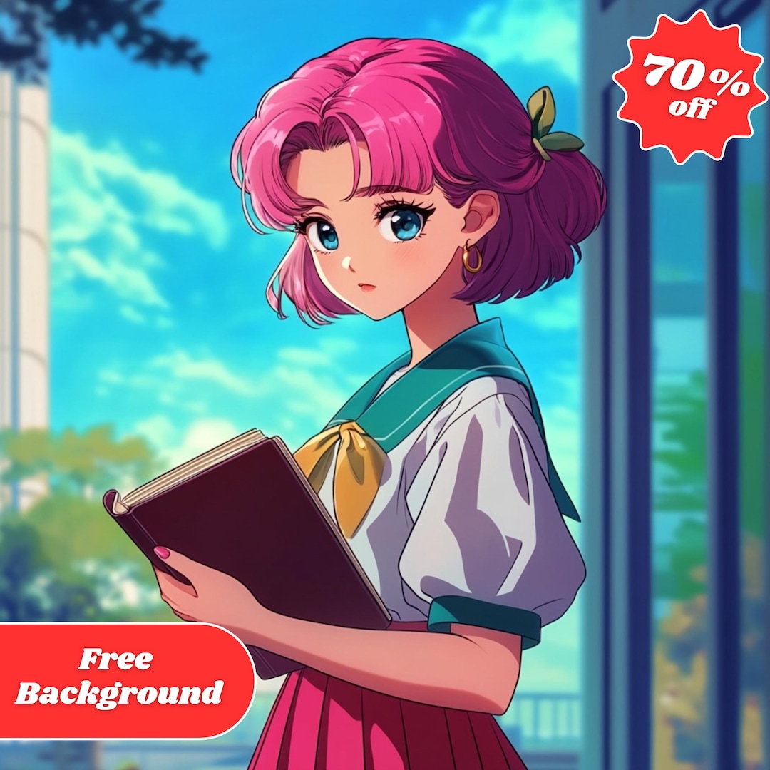Custom Retro Anime Style, 90s Anime Portrait, Personalized Vintage ...