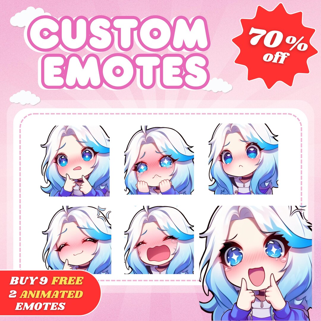 Custom Chibi Cute Emotes, Emojis, Sticker or Sub Emotes for Twitch ...