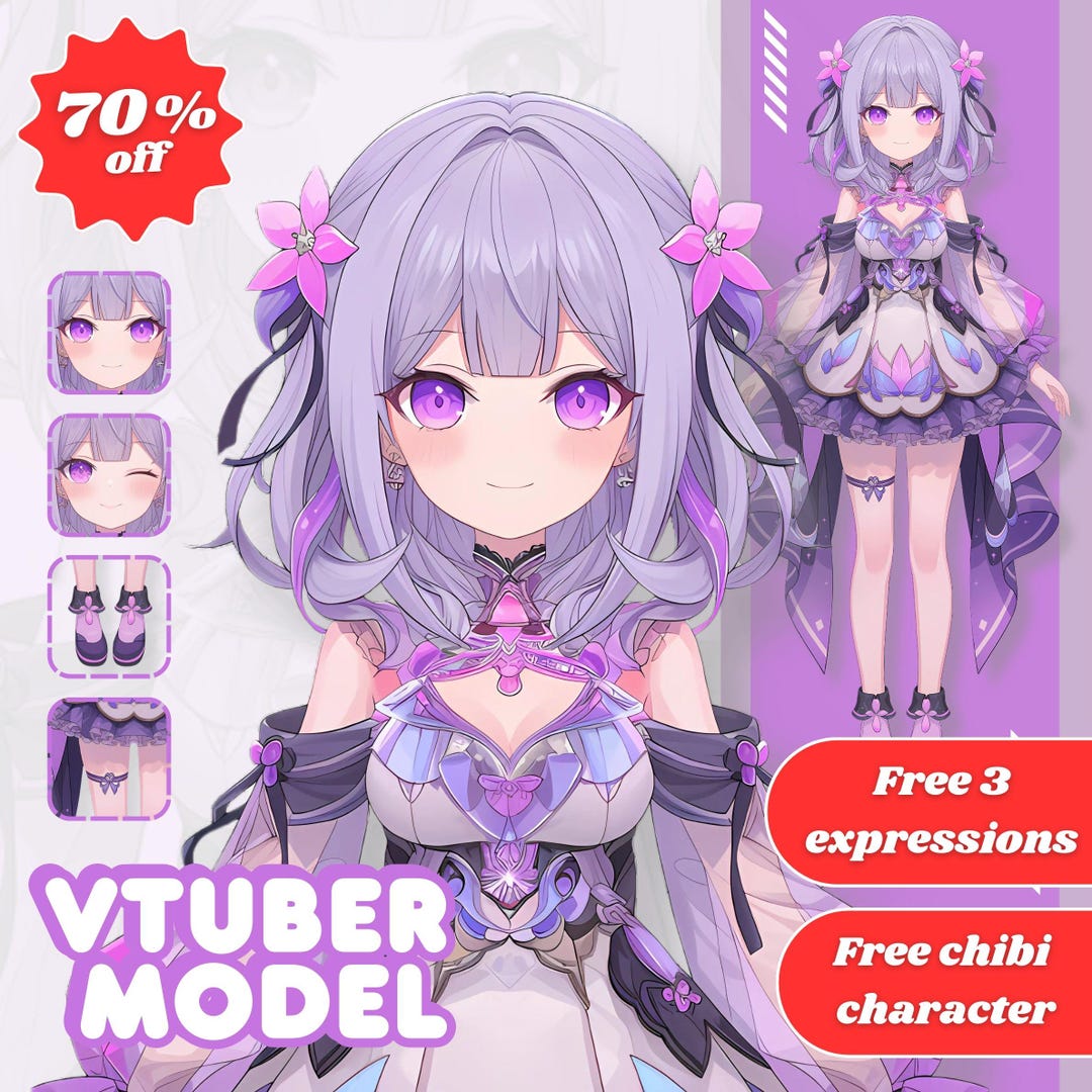 Custom Vtuber Model | Anime Vtuber Character Design | Pngtuber Avatar ...