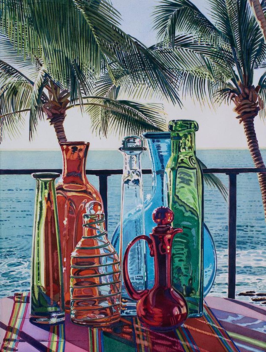 Bottlescapes Series "bottles & Palms" - Aluminum Giclee Art Prints of ...