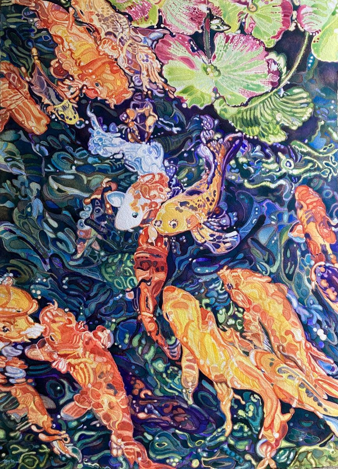 Koi and Pondscapes Series "la Tarantella" - Aluminum Giclee Art Prints ...