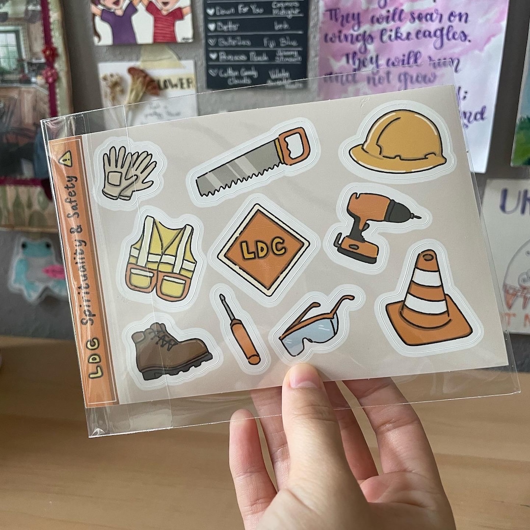 LDC Construction Worker Stickers: Waterproof Glossy Stickers - Etsy