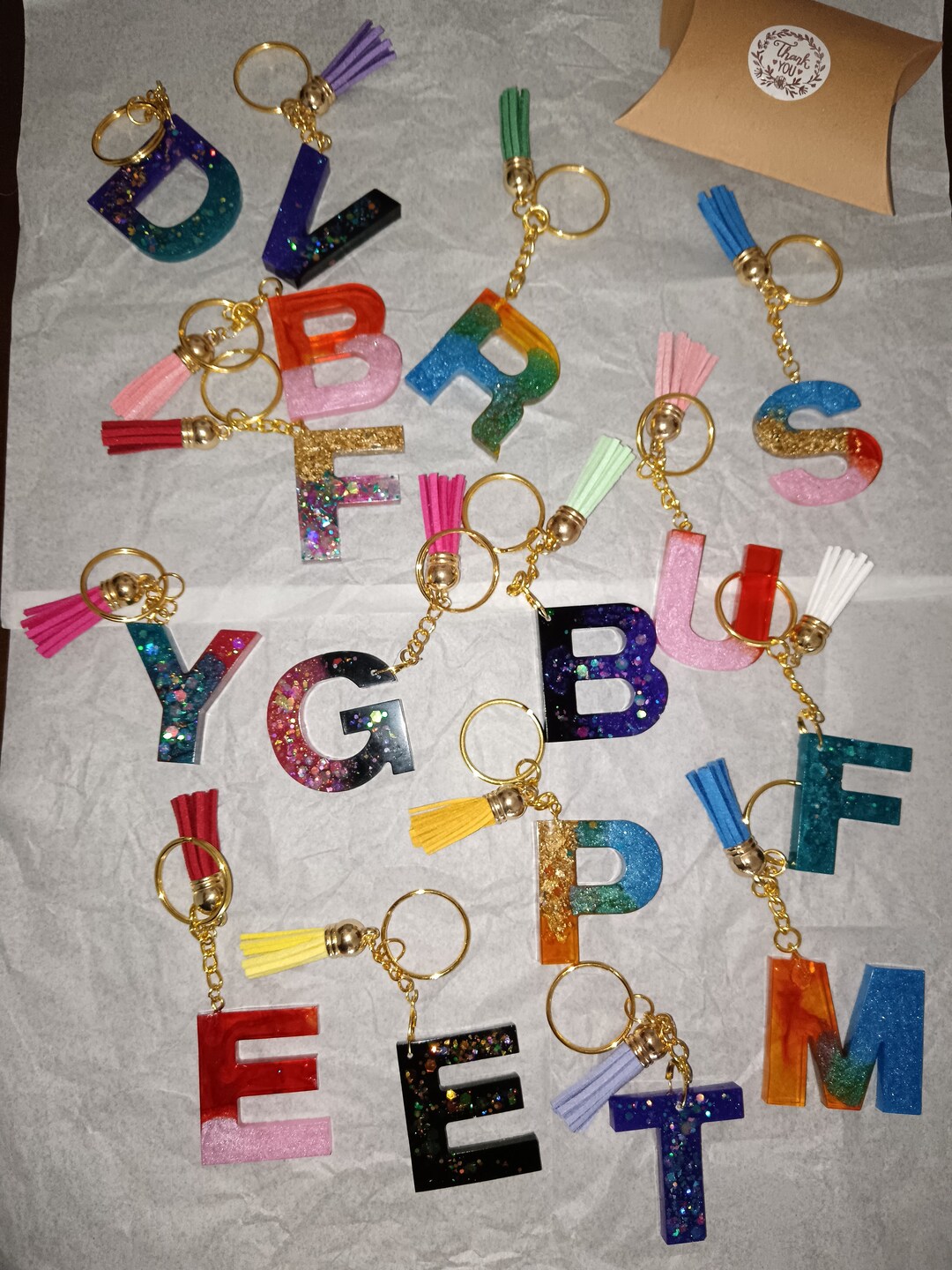Letter Keychains, Epoxy Resin Art, Accessories, Resin Letters, Handmade ...