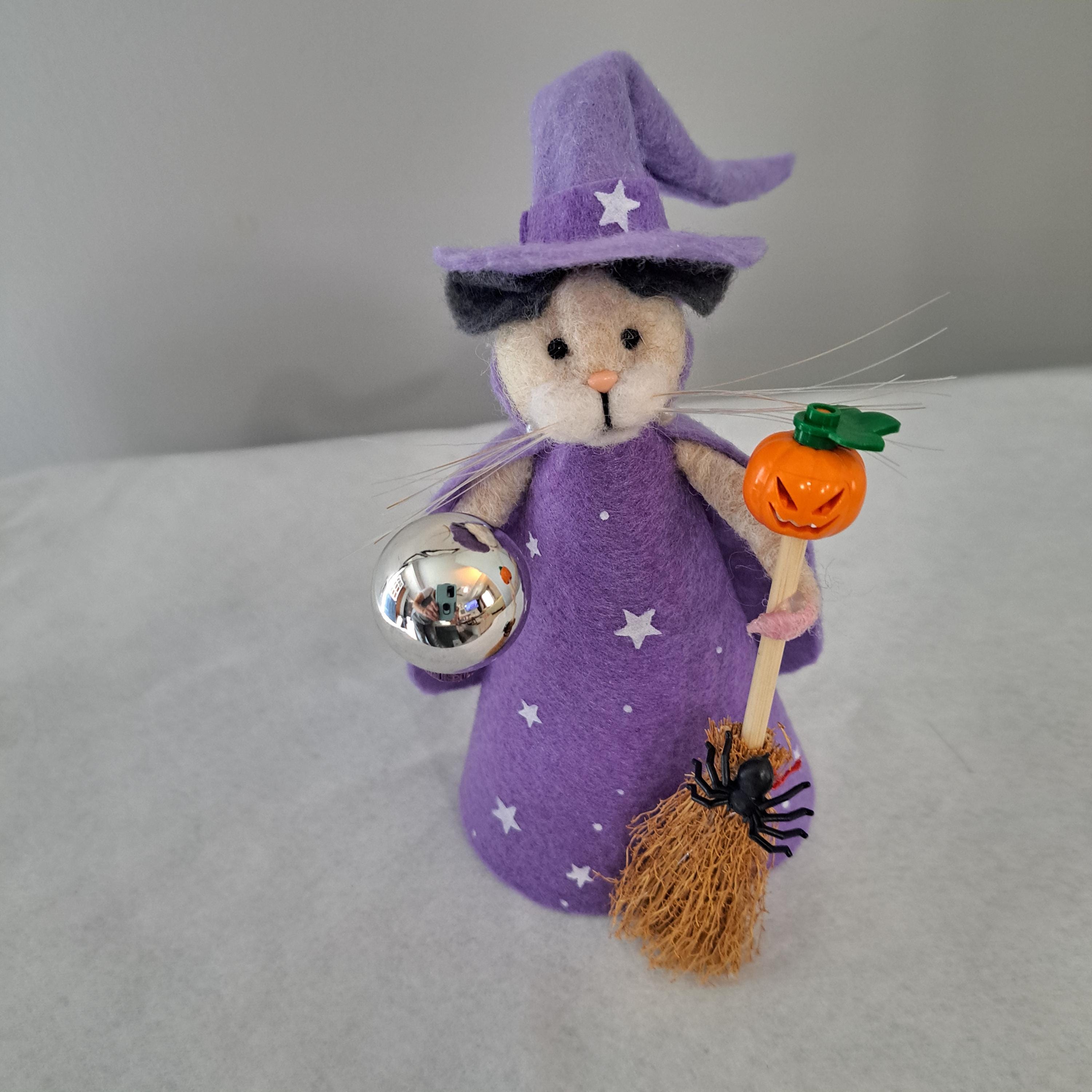 Handmade Needle Felted Mice , Whimsical Gift, This Little Witch Mouse ...