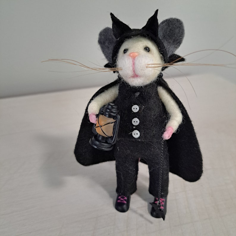 Handmade Needle Felted Mice , Whimsical Gift, Vampire, Dracula ...