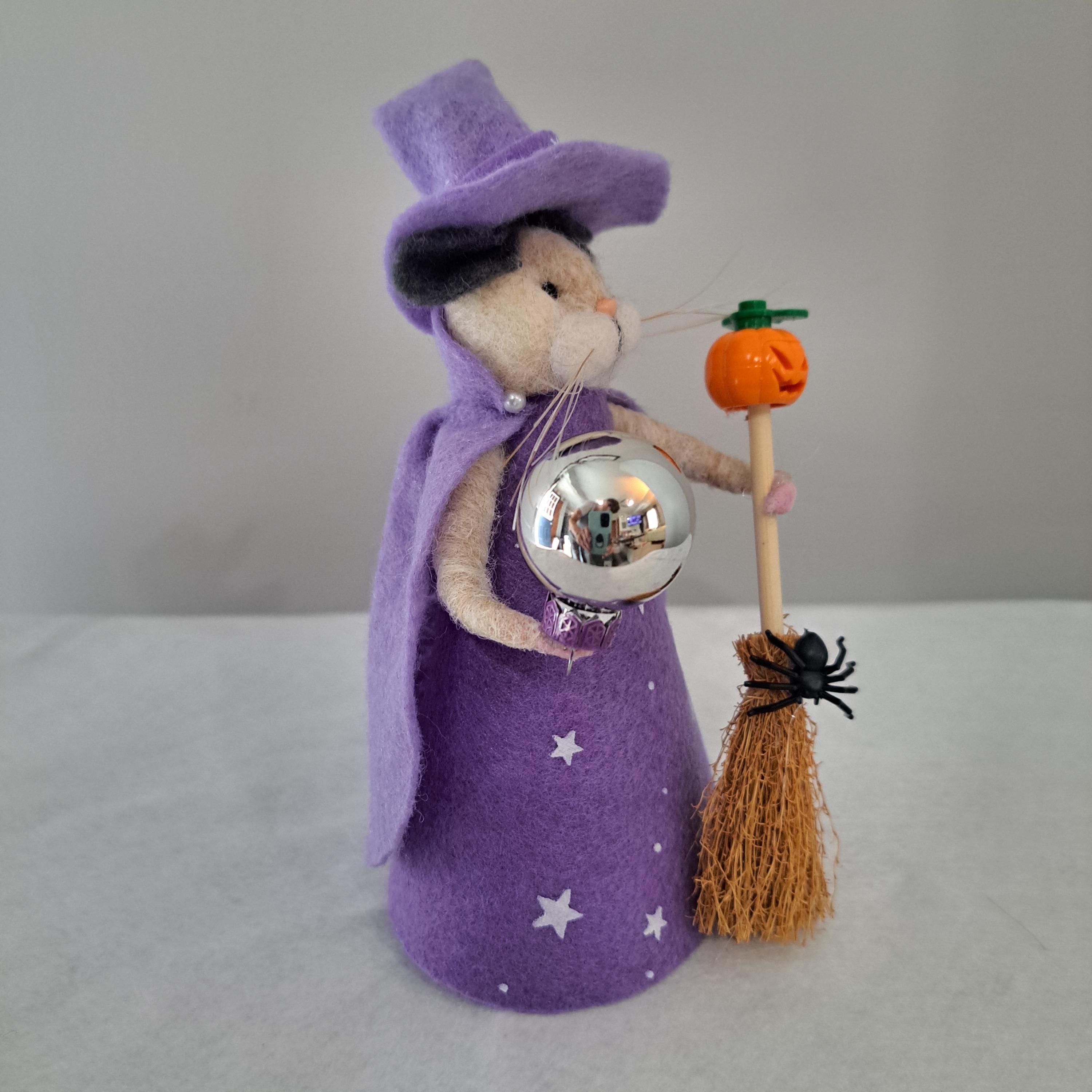 Handmade Needle Felted Mice , Whimsical Gift, This Little Witch Mouse ...