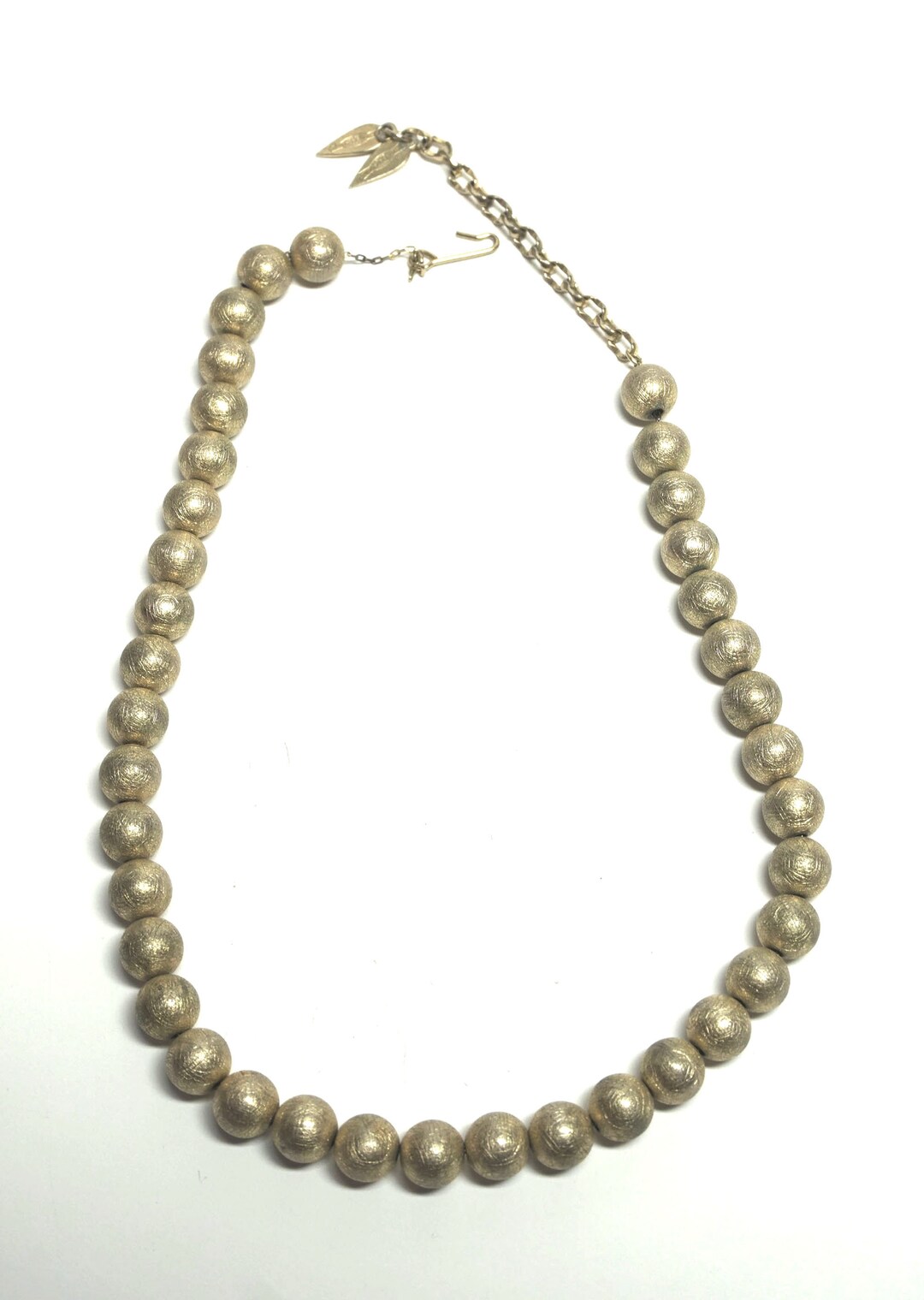 Vintage Whiting and Davis Textured Gold Tone Bead/ball Necklace - Etsy