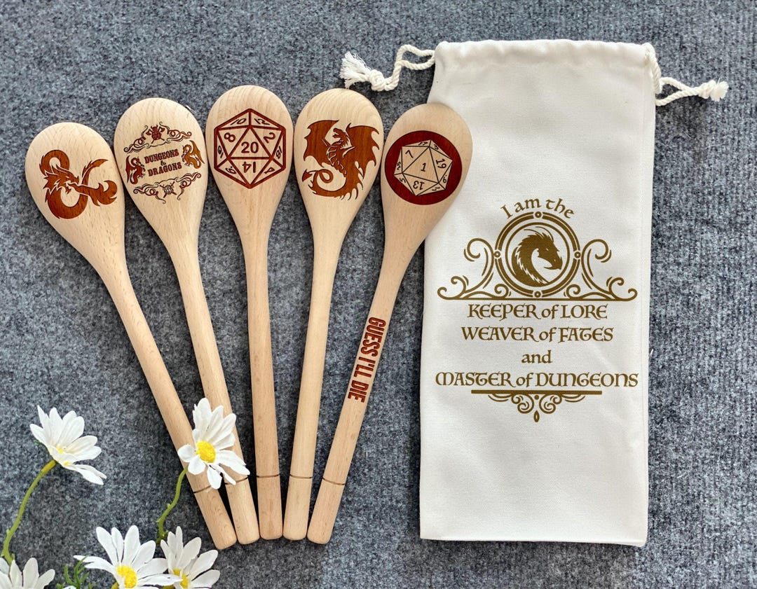 Dungeons Dragons Engraved Wooden Spoon, Dungeons and Dragons Carved ...