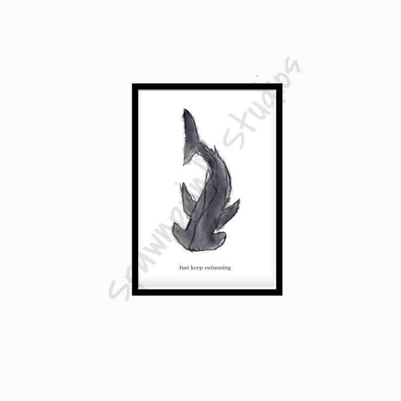 Hammerhead Shark Digital Poster - Hammerhead Shark Art, Kids Room Home ...