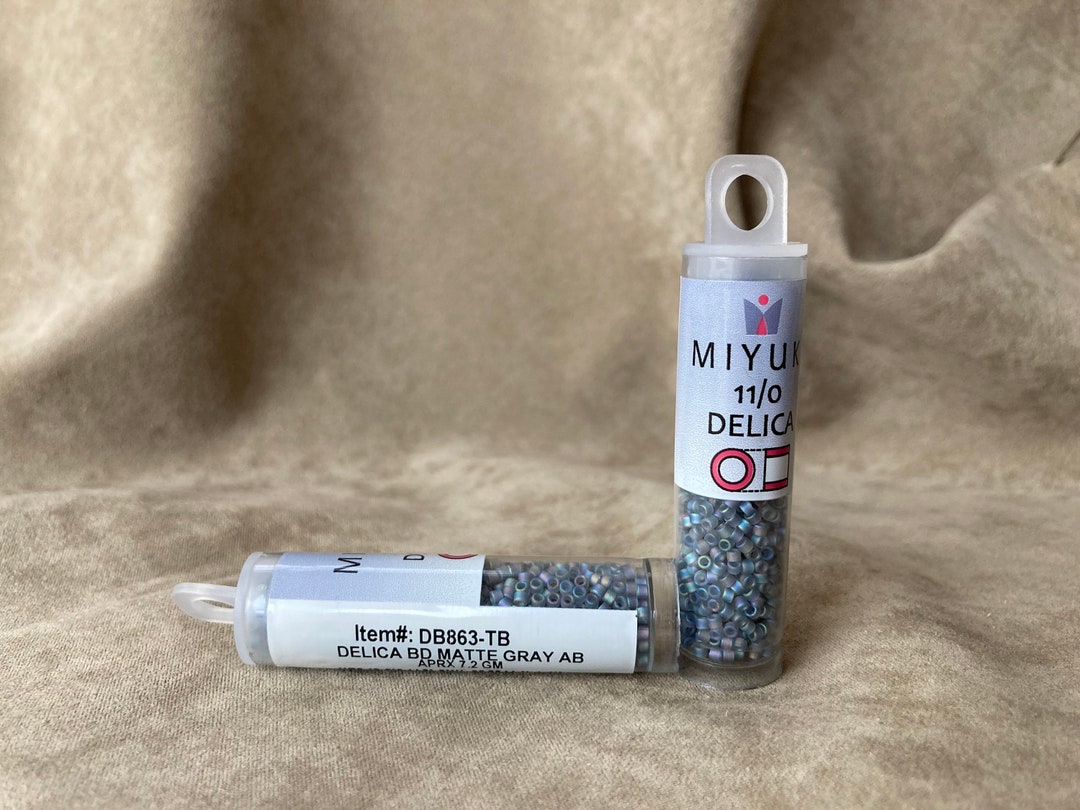 Delica 11/0, DB863, Matte Gray AB by Miyuki - Etsy