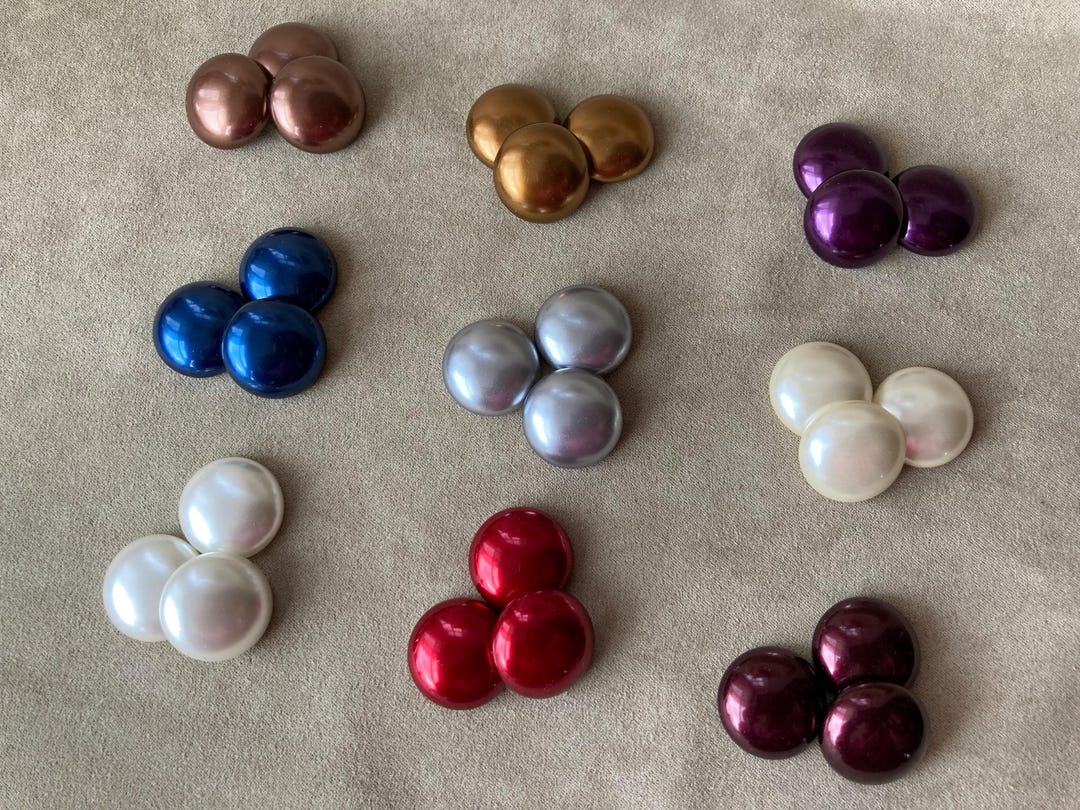 NEW! 18mm, SET OF 3, Preciosa Flat Back Glass Pearl Round Cabochon, 9 ...