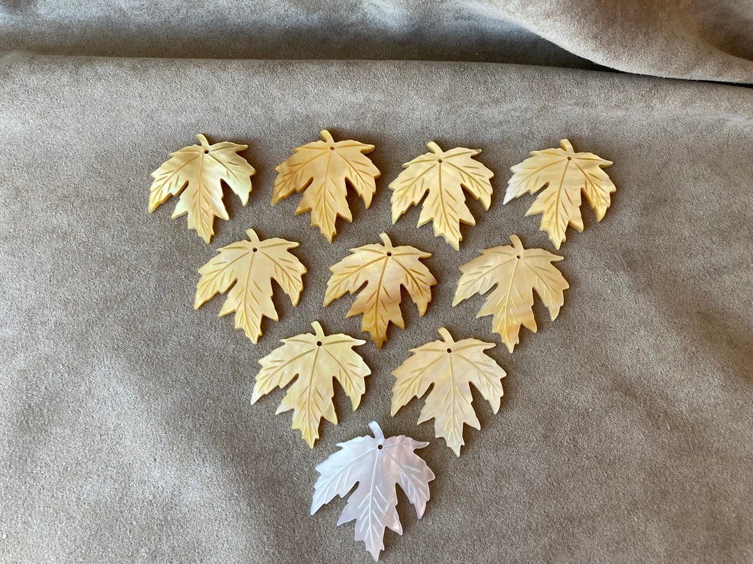 Shell Carved Maple Leaf Pendant, 33x31mm, Sold by the Piece - Etsy