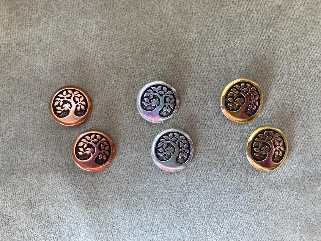 Set of 2, Tierracast Tree of Life With Bird Button, 16mm, Your Choice ...