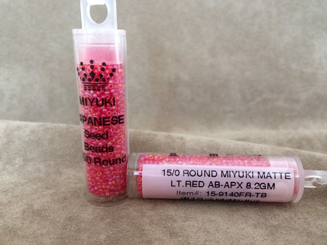 15-9140FR, Matte Light Red AB, 15/0 Seed Bead by Miyuki - Etsy