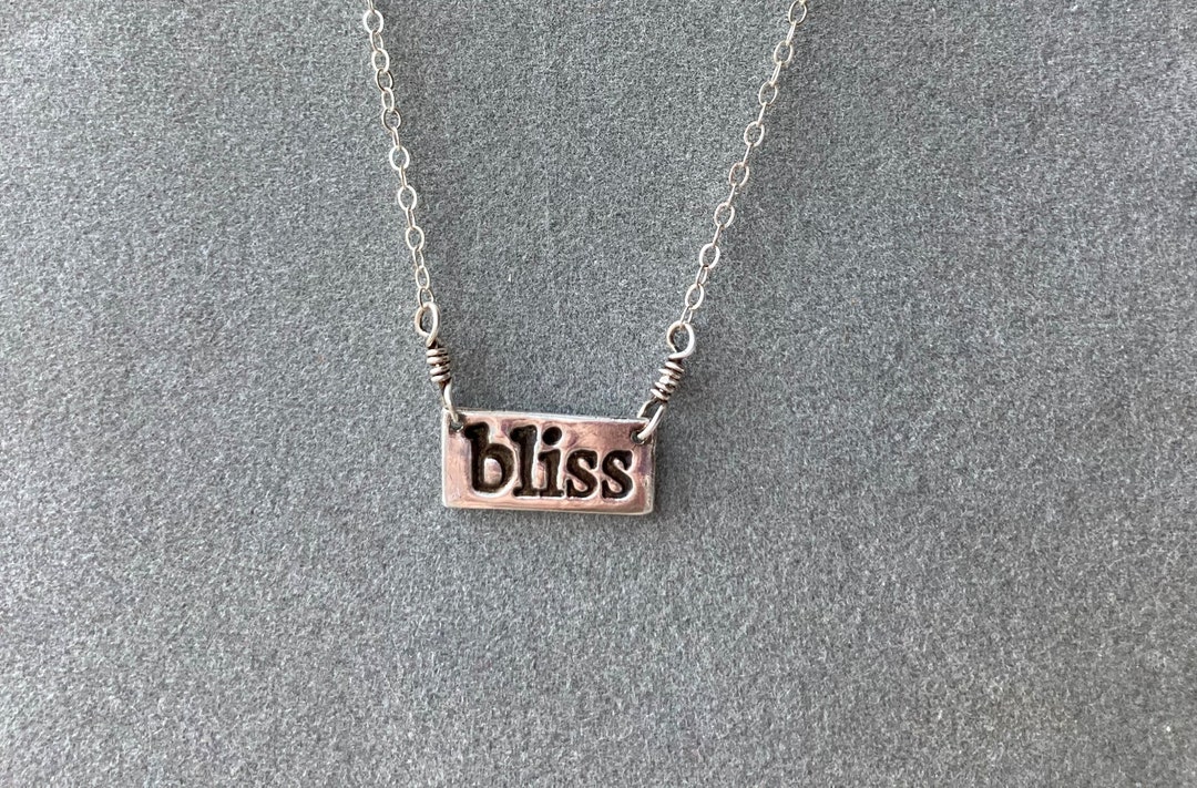 Bliss Pendant, Fine Silver, Sterling Silver Bar Necklace - Etsy