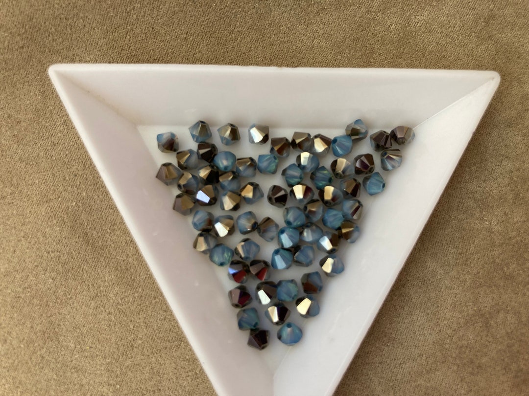 Swarovski 4mm Bicone, White Opal Sky Blue, Package of 72 - Etsy