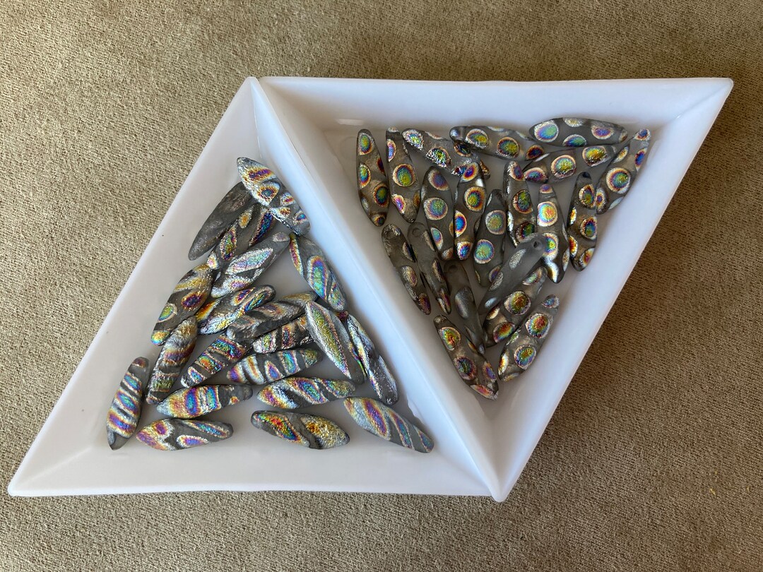 Dagger, 5x16mm, Etched / Matte Crystal Vitrail Dots or Vitrail Stripes ...