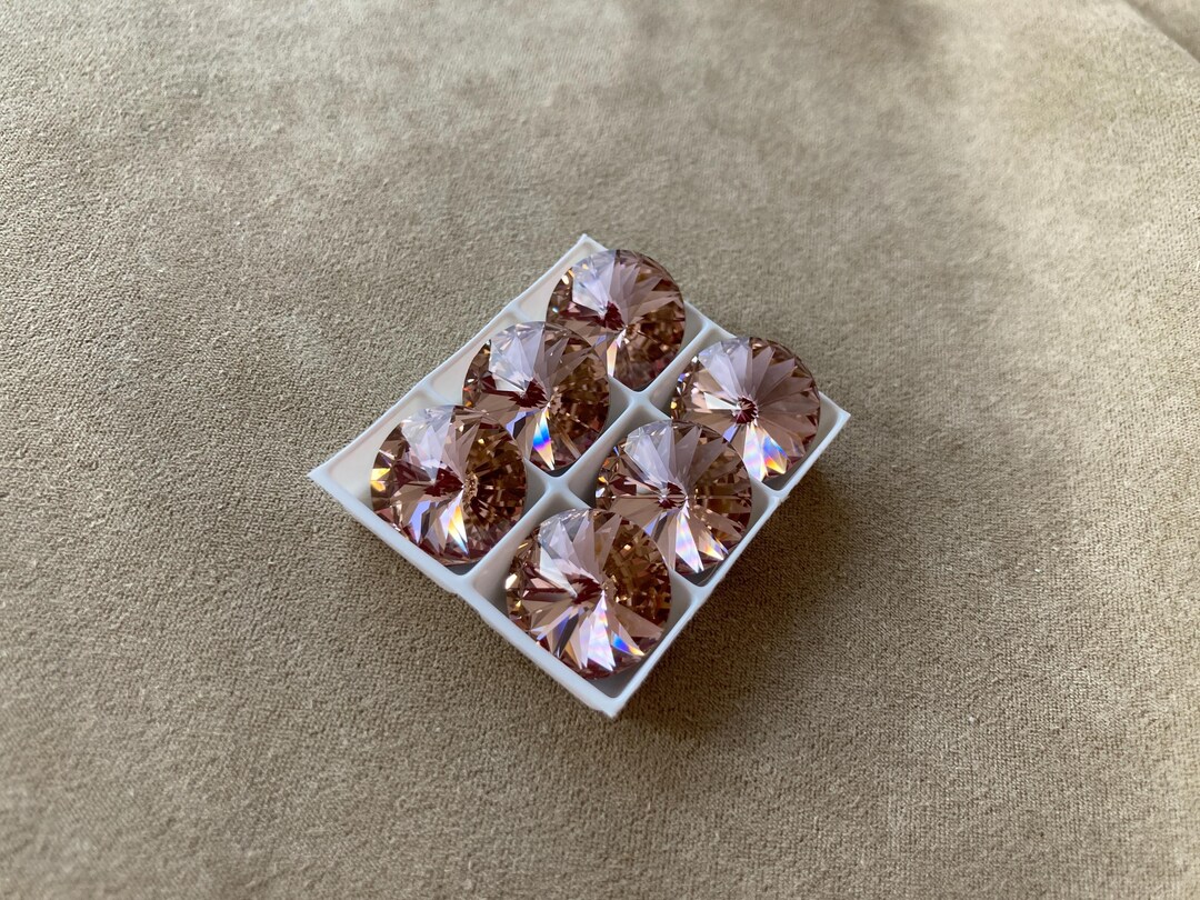 Set of 6, Swarovski Art. 1122, Vintage Rose Foiled Rivoli, 14mm - Etsy