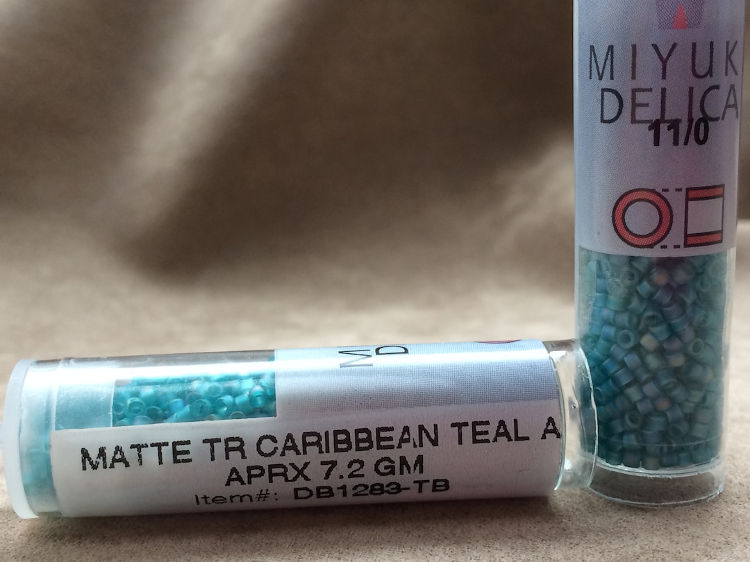 Delica 11/0, DB1283, Matte Transparent Caribbean Teal AB by Miyuki - Etsy