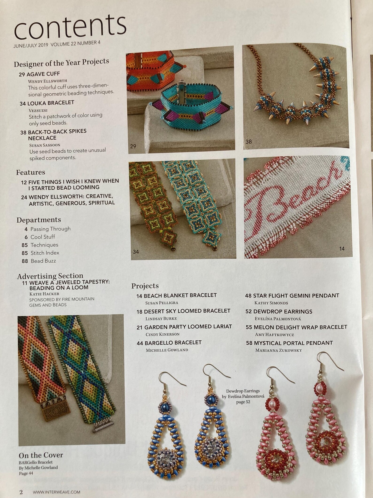 Beadwork Magazine, June / July 2019, Volume 22, #4 - Etsy