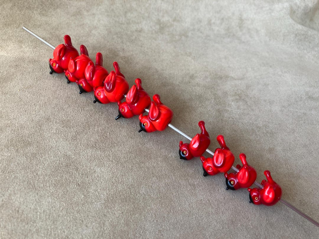 Cardinal Beads, US Artisan Made Lampwork, 2 Sizes, Sold by the Piece - Etsy