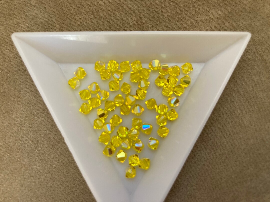 Swarovski 4mm Bicone, Citrine AB, Package of 72 - Etsy