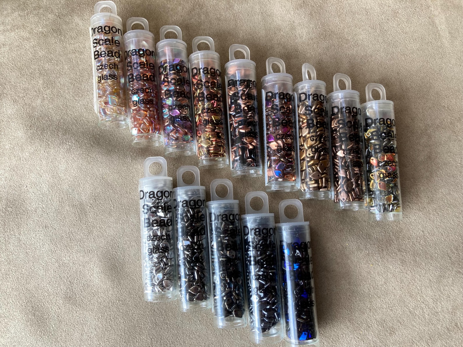 Czech Dragon Scale Bead, 5x3.75x1.5mm, 9.5gram Tube, 14 Colors! - Etsy