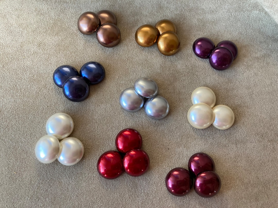 14mm, SET OF 3, Preciosa Flat Back Glass Pearl Round Cabochon, 9 Colors ...