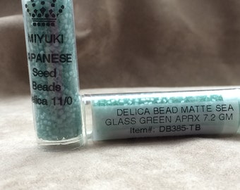 DB385, 11/0 Miyuki Delica Green Seed Beads Matte Sea Glass Green Delica ...