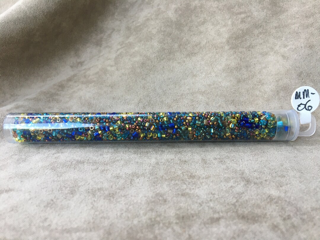 MINI-MIX-06, Galactic Blue Gold, Seed Bead Mix by Miyuki, Great for ...