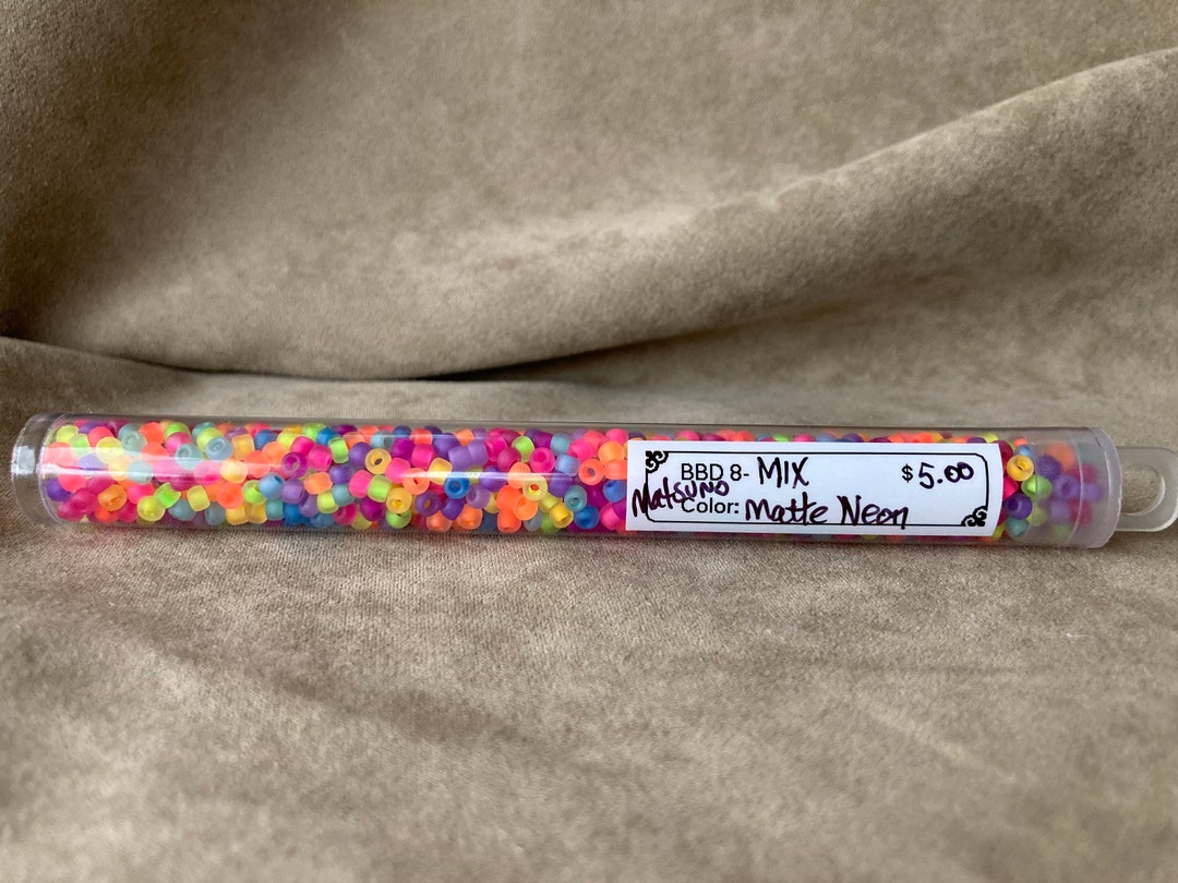 8-MIXMNCL, Matte Neon Color Lined Mix, 8/0 Seed Bead by Matsuno - Etsy