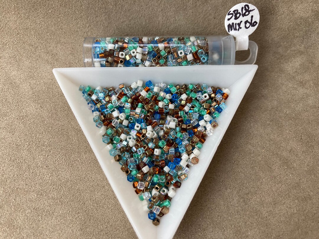 1.8mm Cube Bead, SB18-MIX-06, Surf & Sand Square Bead Mix by Miyuki - Etsy