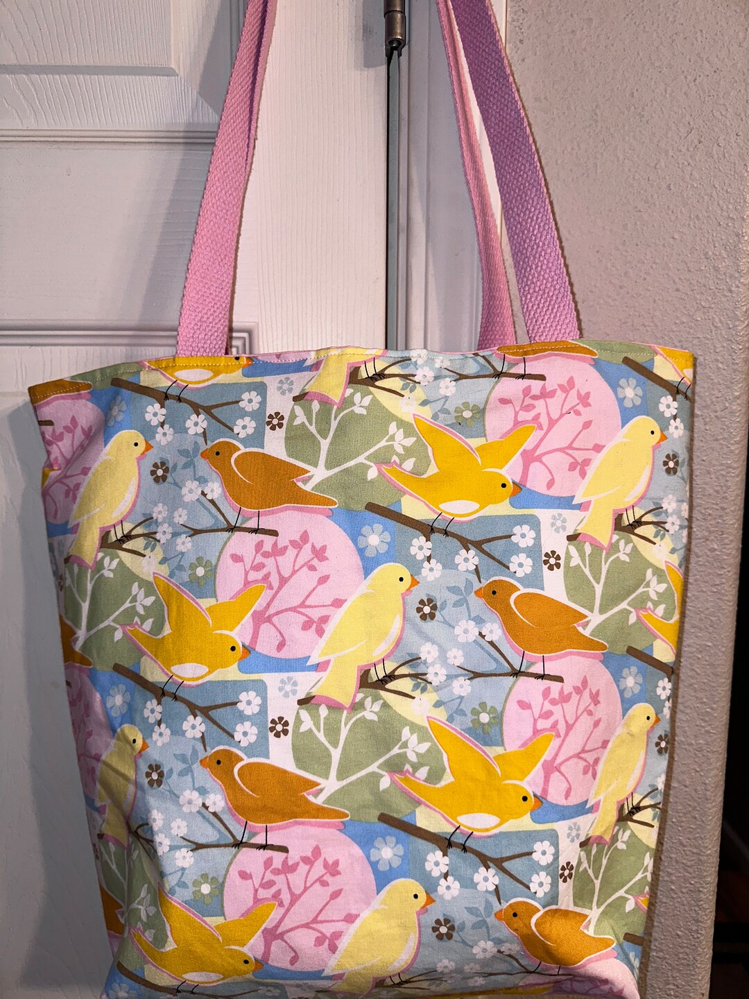 Birds Tote Bag With Pocket - Etsy