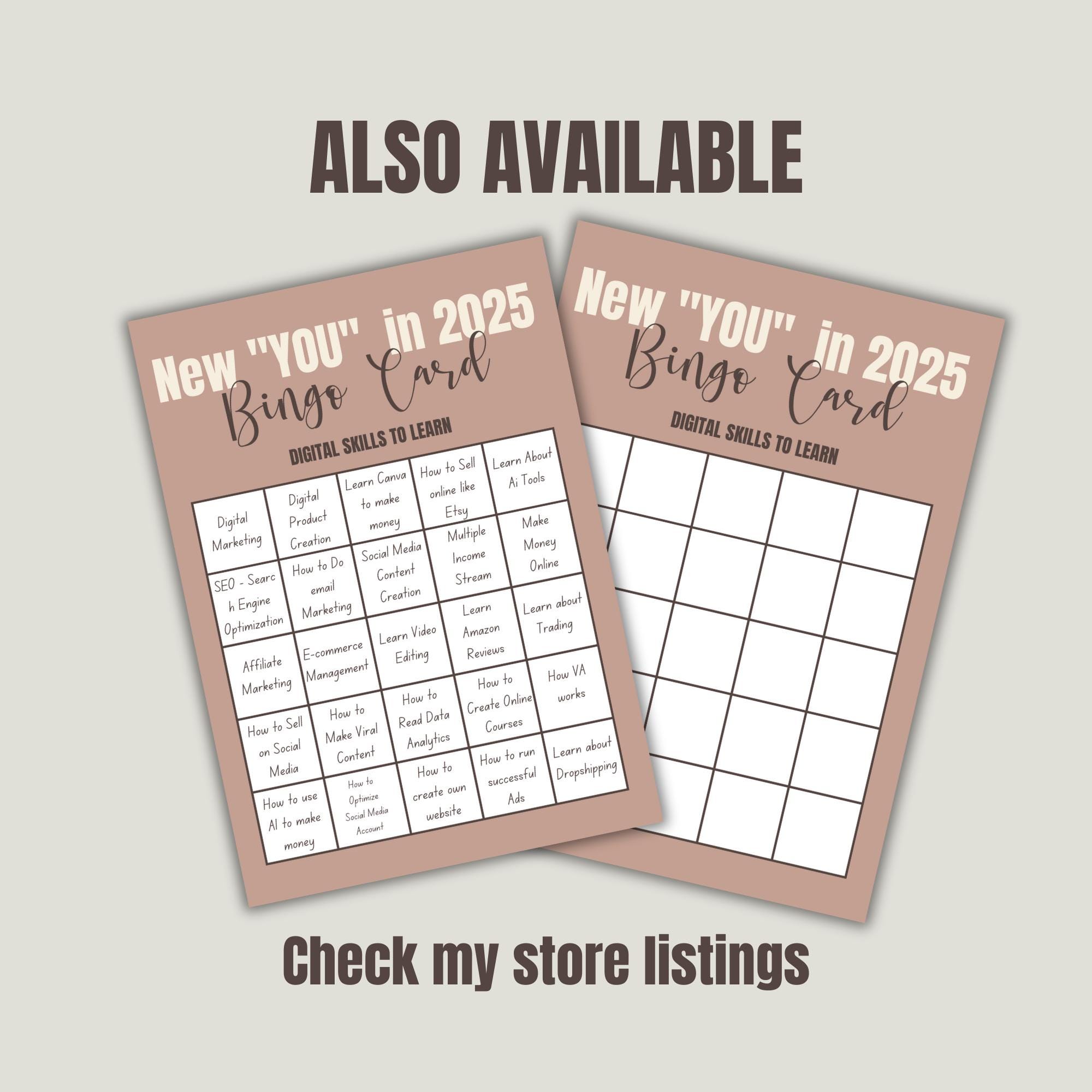 Printable Bingo Card Template, 2025 New You Bingo Card, New Year's ...