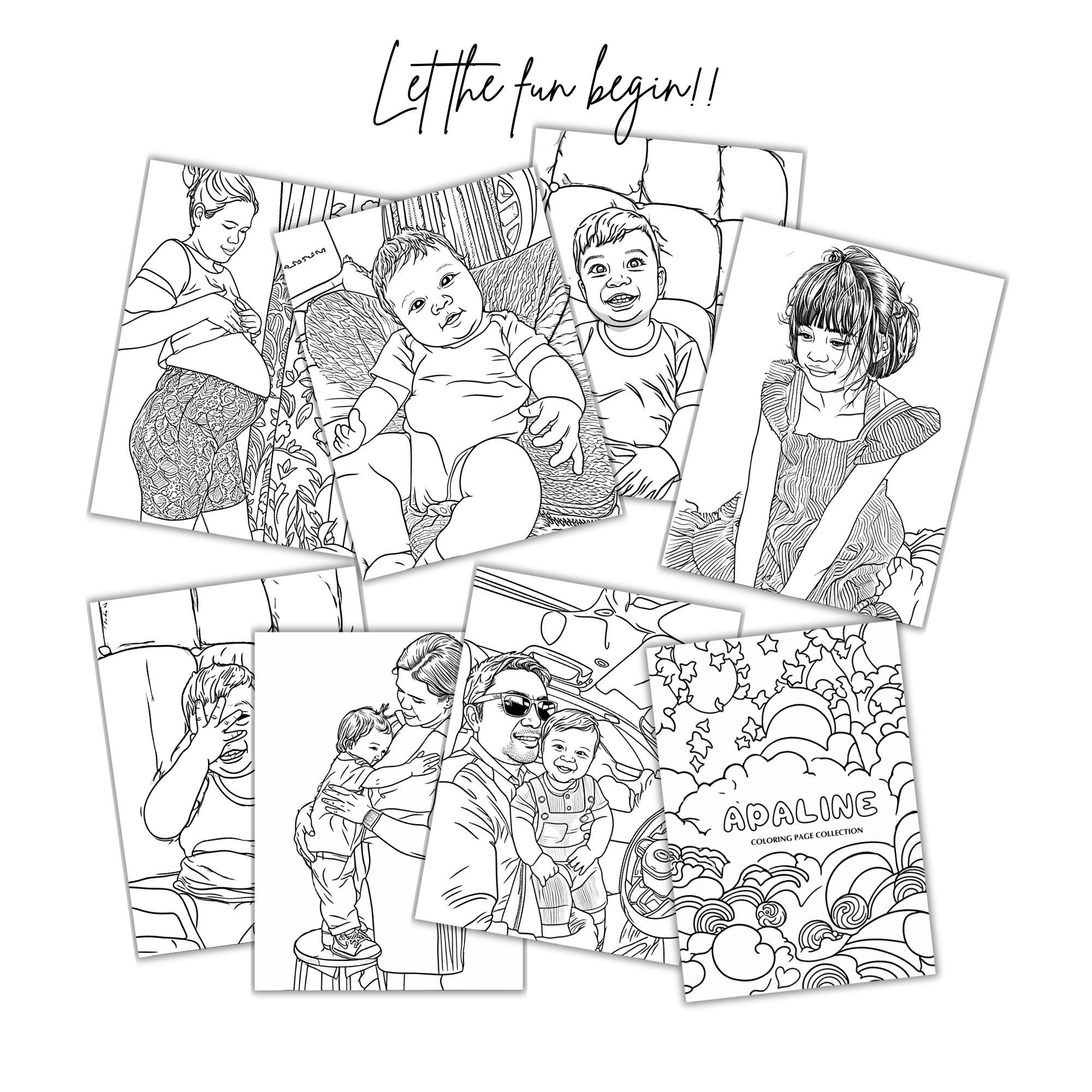 Personalized Coloring Pages From Photo 20-30 Photos Custom Coloring ...