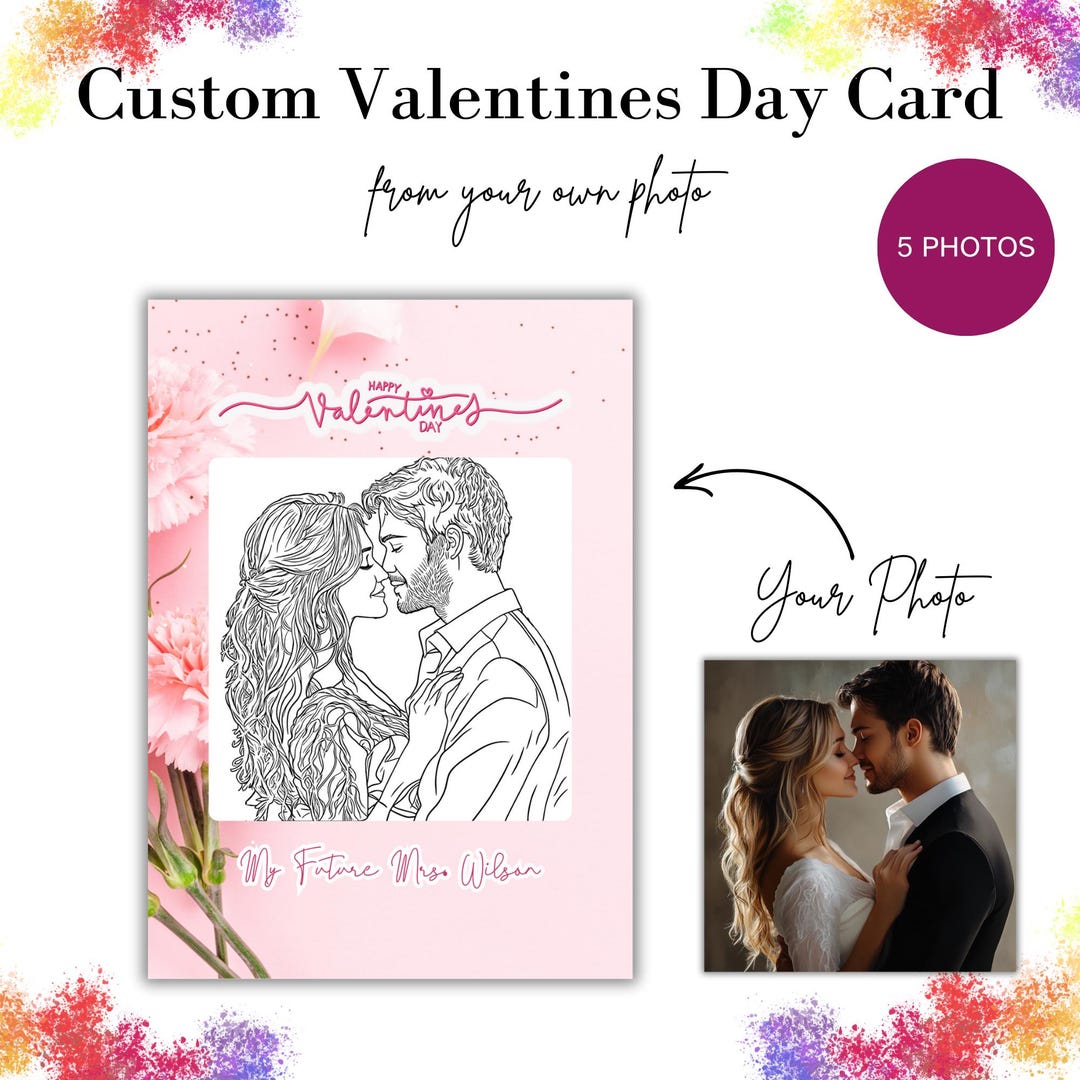 Personalized Valentines Day Card, Custom Valentines Card, Valentines ...