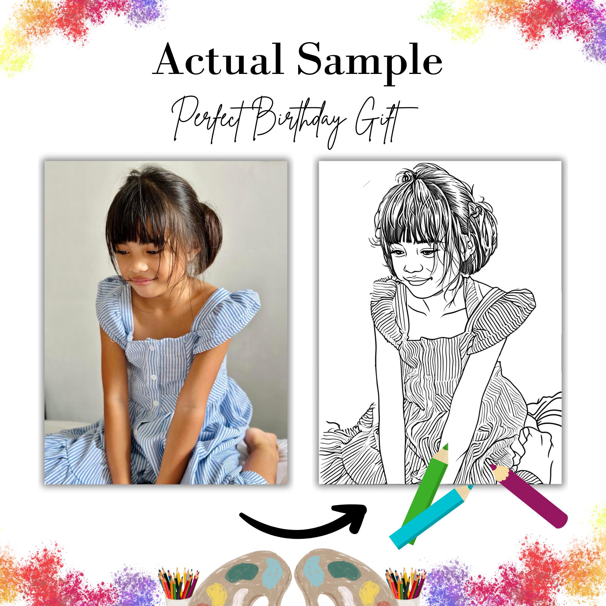 Personalized Coloring Pages From Photo 20-30 Photos Custom Coloring ...