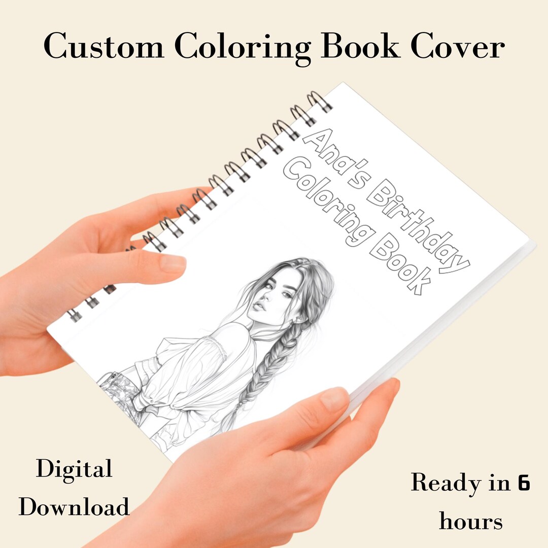 Personalized Coloring Book Cover: Custom Portrait Design (digital ...