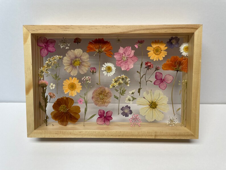 Pressed Flowers in Wooden Frame - Etsy