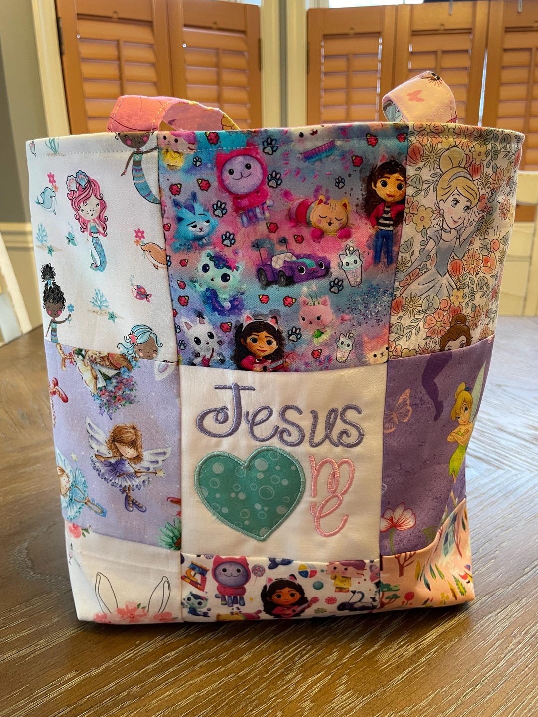 Personalized Patchwork Girl's Tote Bag: Gabby's Dollhouse, Princesses ...