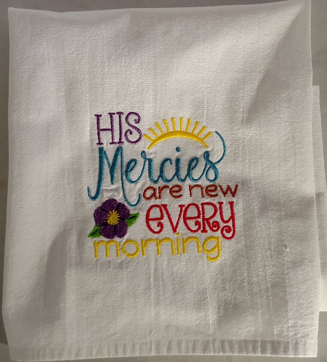 Embroidered Flour Sack Towel: Christian Scripture Kitchen Decor - Etsy