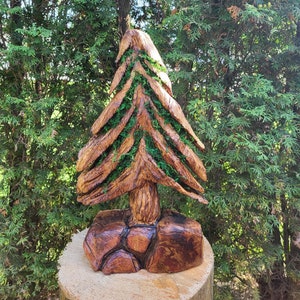 Mossy Pine Chainsaw Carved Wood Carving - Etsy