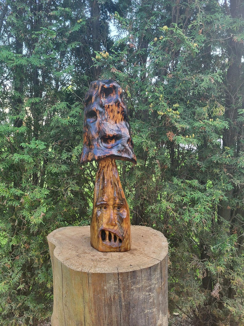 Spooky Mushroom | Chainsaw Carved | Wood Carving - Etsy