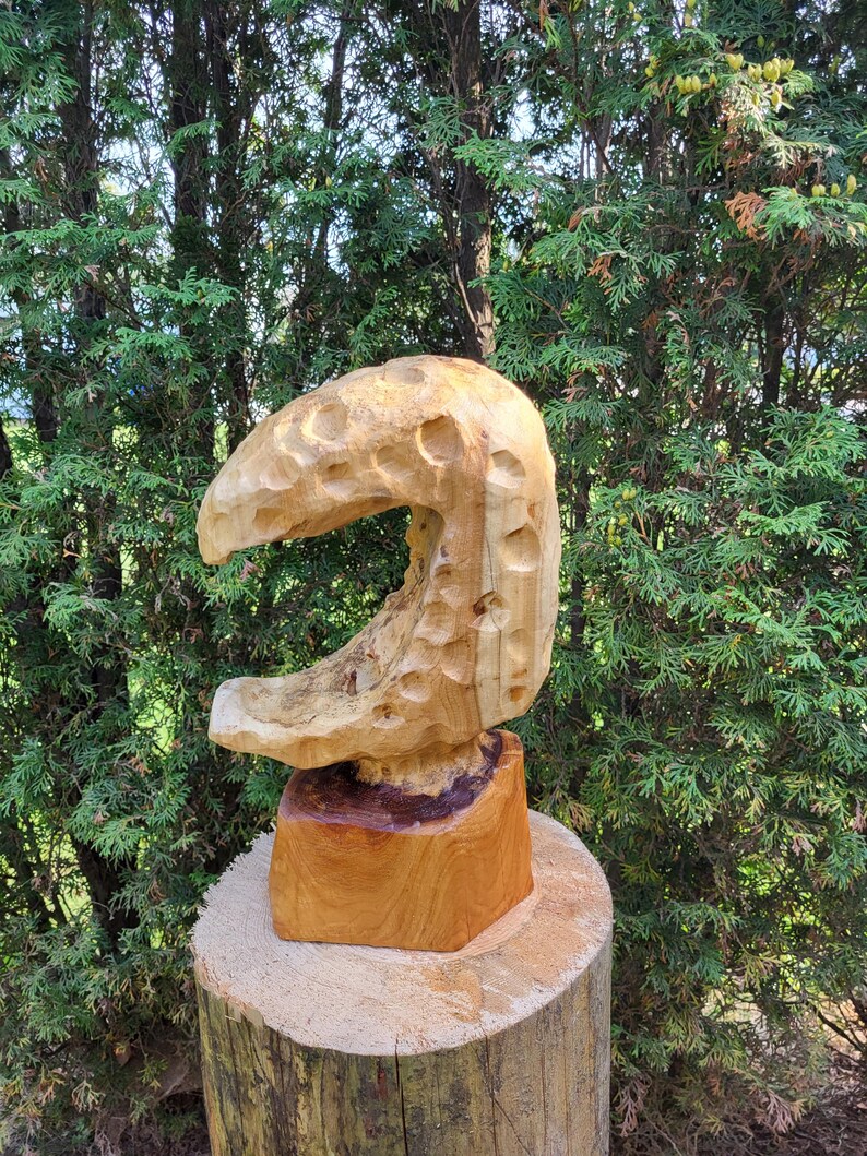 Whimsical Half-moon Man Wood Carving | Chainsaw Sculpture - Etsy