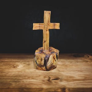 Wooden Cross on Rocks | Wood Carving | Chainsaw Carved - Etsy