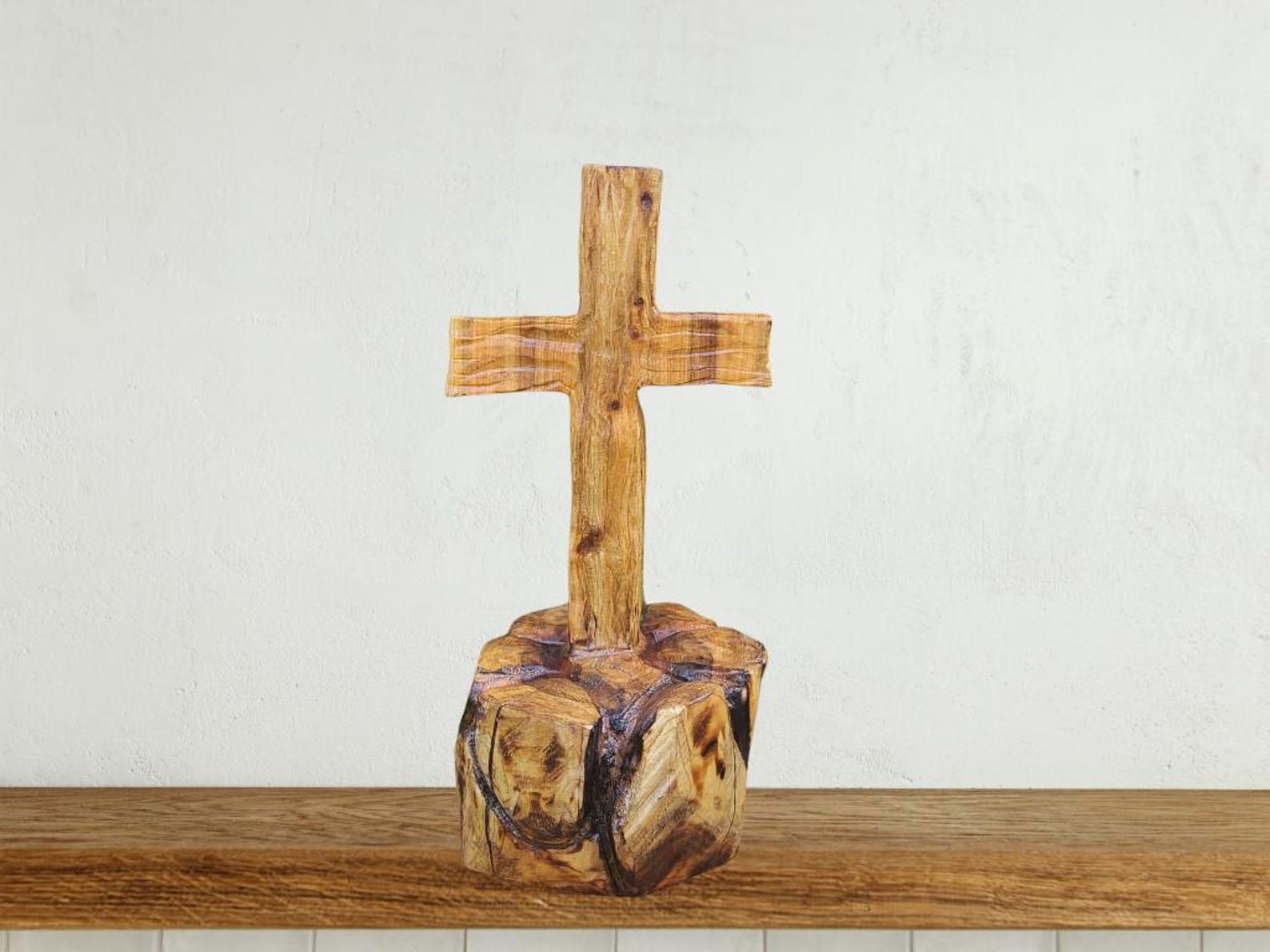 Wooden Cross on Rocks | Wood Carving | Chainsaw Carved - Etsy