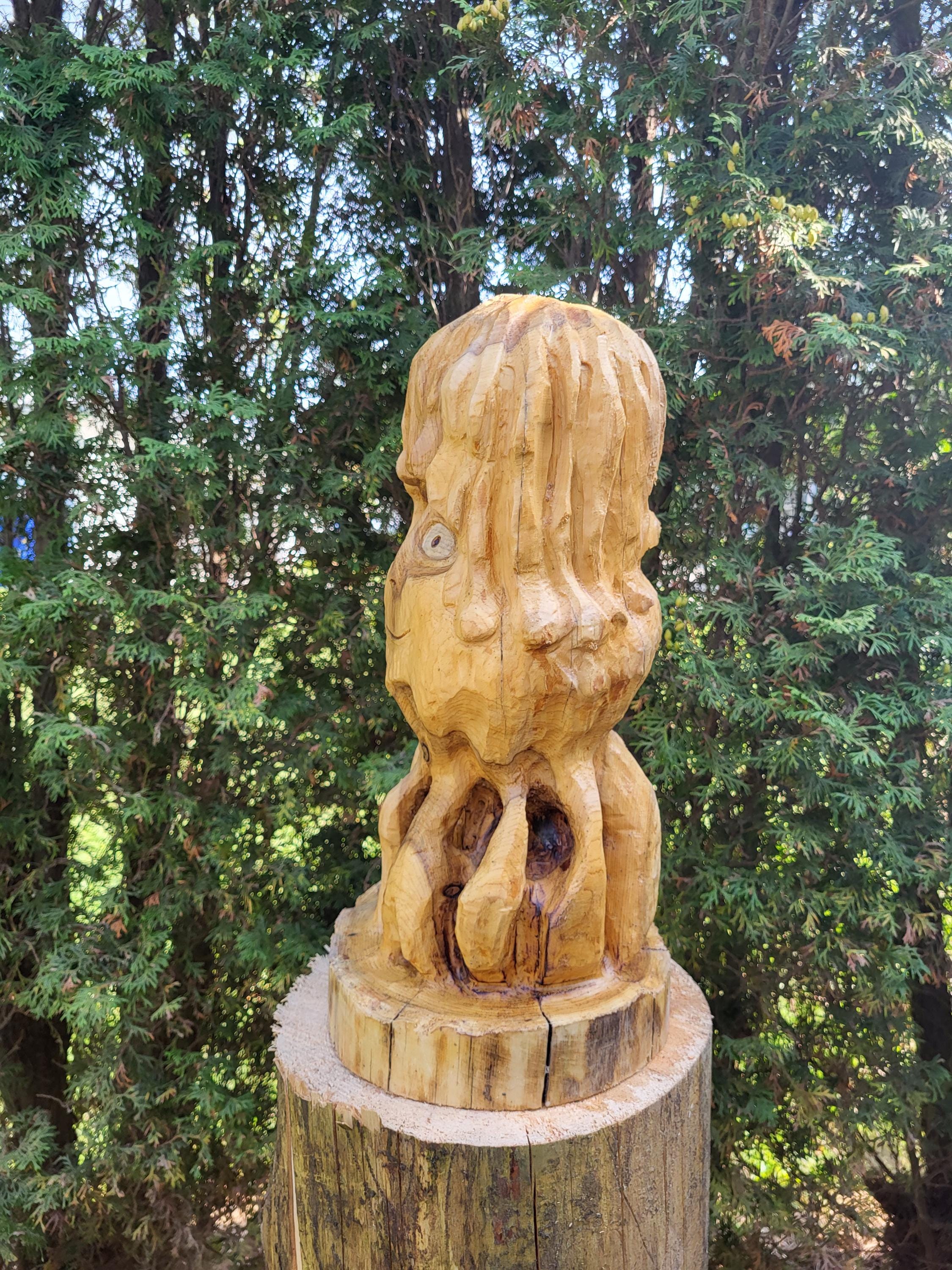 Chainsaw Carved Sea-squid Man Wood Carving - Etsy