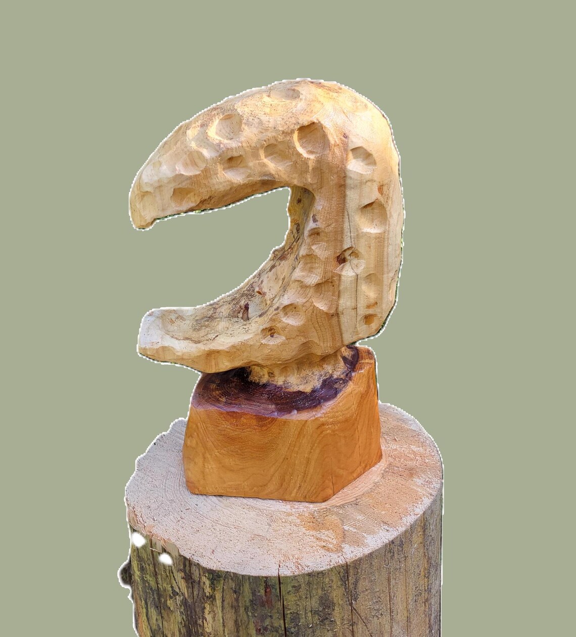 Whimsical Half-moon Man Wood Carving | Chainsaw Sculpture - Etsy