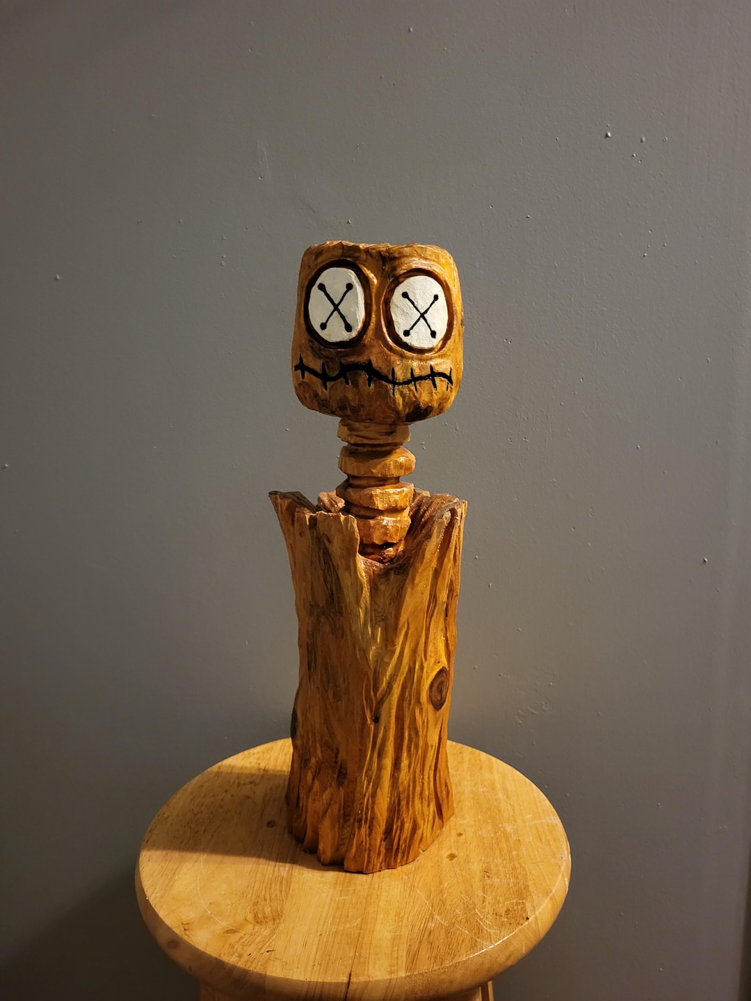 Masked Skeleton | Chainsaw Carved Wood Carving - Etsy
