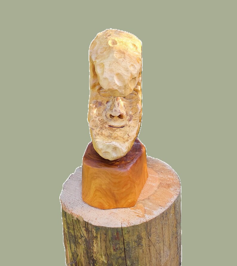 Whimsical Half-moon Man Wood Carving | Chainsaw Sculpture - Etsy